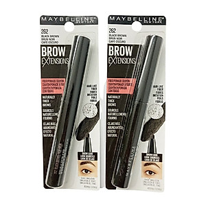 Pack of 2 Maybelline New York Brow Extensions Fiber Pomade Crayon Eyebrow Makeup, Black Brown # 262