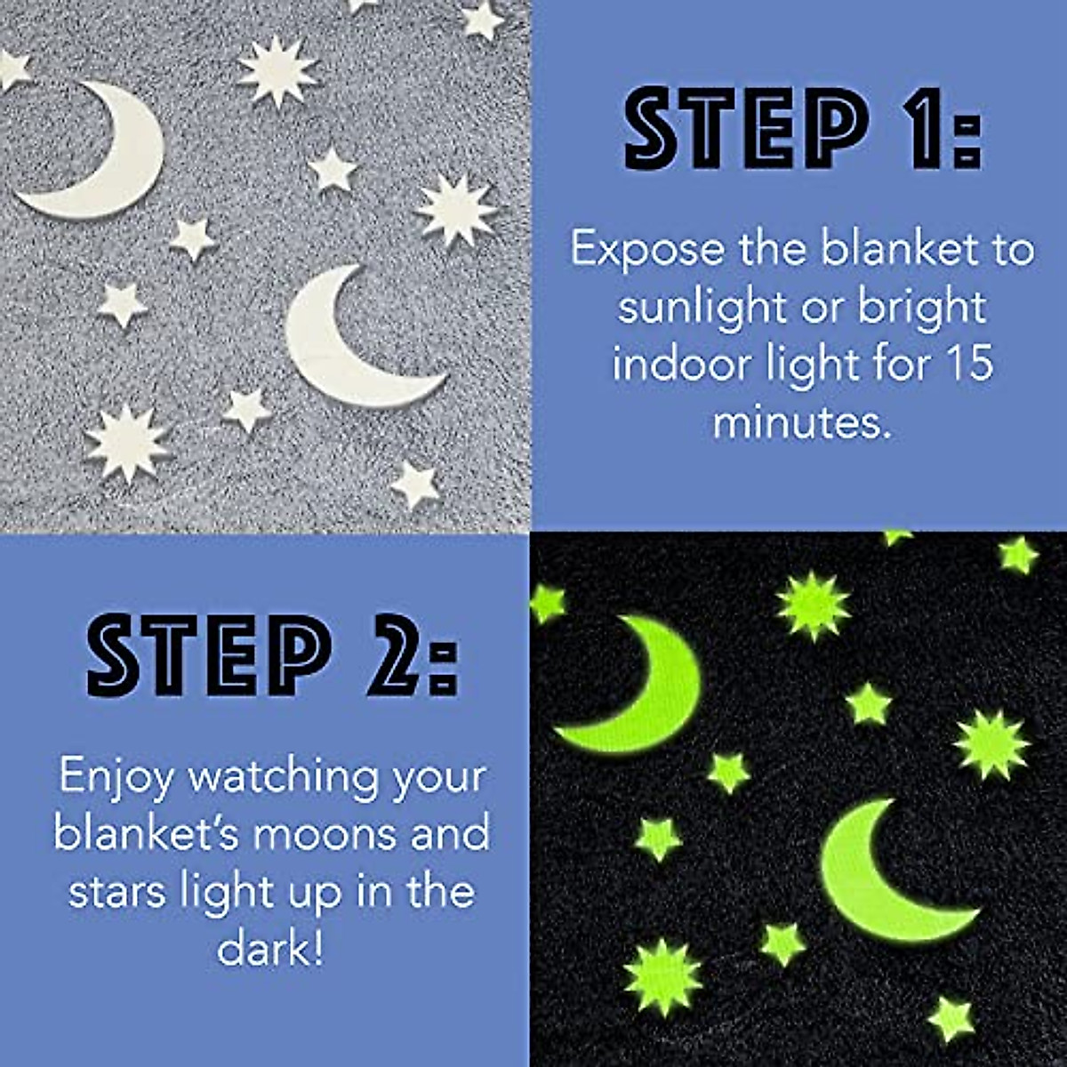 Soft Throw Blanket Camping Blanket Gifts for Boys and Kids Ages 4-14 and for Grandkids - [Gray] Glow in The Dark 50 x 60 Inches Fun, Cozy Fleece Throw Blankets