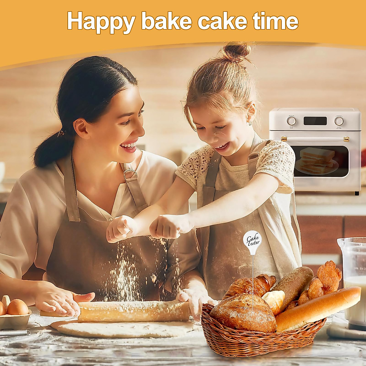 Cake Tester, 2 Packs Cake Tester for Baking Doneness, Stainless Steel Cake Tester Stick, Cake Testers for Baking, Kitchen Auxiliary Baking Tools. 7.5 IN DSOCVJW.