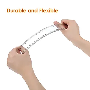 Eboot 50 Pack 12 Inch Rulers Bulk Clear Plastic Ruler Measuring Tool for Kids Student School Office