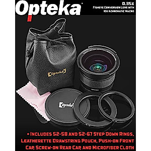Opteka 58MM 0.35x Fisheye Wide Angle Lens Compatible with Canon DSLR Cameras Including Macro Close Up Attachment