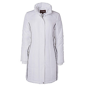 Women's Long Down Alternative Puffer Coat Detachable Plush Lined Fur Trim Hood - White (2X)