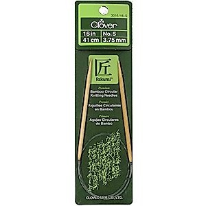 Clover 3016/16-05 Takumi Bamboo Circular 16-Inch Knitting Needles, Size 5