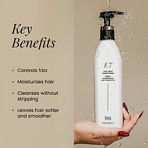 ALOXXI E7 Anti-Frizz Conditioner, Moisturizing & Strengthening with 7 Essential Oils, for Dry, Damaged & Frizzy Hair, Safe for Color-Treated Hair, Paraben-Free, 33.8 Fl Oz