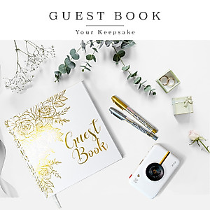 LEMON SHERBET® Wedding Guest Book with Metallic Marker Set - Guest Book Wedding Reception - Baby Shower Guest Book - Polaroid Guest Book for Wedding - Wedding Guestbook - Wedding Sign in Book
