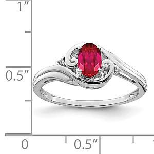 IceCarats 925 Sterling Silver Diamond Red Ruby Ring Gemstone Band Size 7