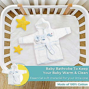 Spasilk 100% Cotton Hooded Terry Bathrobe with Booties — Baby Girl Gifts — Baby Boy Gifts —One Size — Shower Gift
