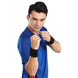 Tough Headwear Sports Wristbands - Arm Bands, Wrist Sweat Bands - One Size - Black - Cotton Blend - Unisex - For Athletes