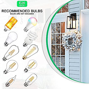 MAXvolador Outdoor Wall Lantern, Exterior Waterproof Wall Sconce Light Fixture, Matte Black Anti-Rust Wall Mount Light with Clear Glass Shade, E26 Socket Wall Lamp for Porch(Bulb Not Included)