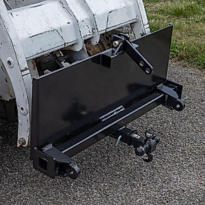 Titan Attachments 3 Point Attachment Adapter for Universal Skid Steers Quick Tach Equipment, Connects 3 Point Attachment to Cat 1 Implements, Black Finish, 2" Receiver Hitch