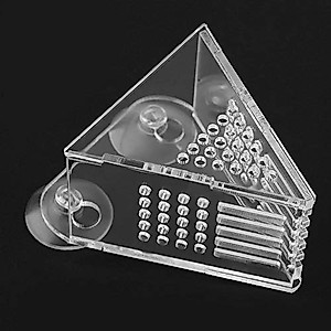 Pssopp Aquarium Cone Red Worm Feeder Fish Tank V-Shape Brine Shrimp Feeder Acrylic Fish Feeding Cup with Suction Cups and Tweezer