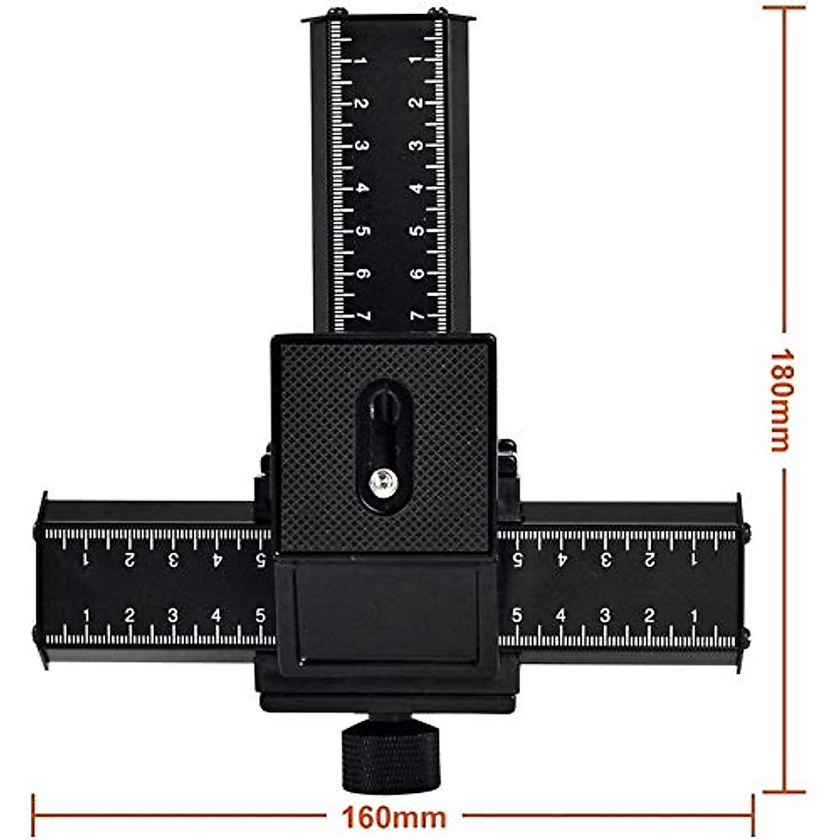 SHOOT Aluminum Pro 4-Way Macro Focusing Rail Slider /Close-up Shooting Photography for Canon Nikon Sony Pentax Olympus Samsung Other Digital SLR Camera and DC with 1/4" Screw Hole