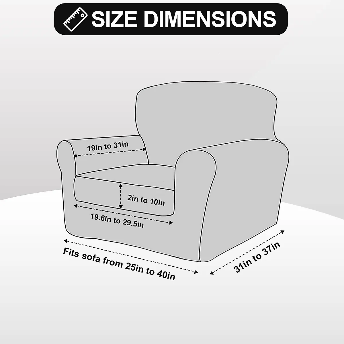 FestiCorp Sofa Cover, Velvet Couch Covers for Dogs, Stretch Sofa Slipcovers, Thick Furniture Covers for Pets, Washable Chair Cover, Armchair, Grey