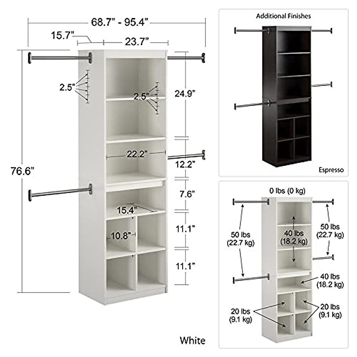 Ameriwood Home SystemBuild Rochon Closet Storage System in White