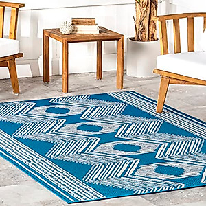 nuLOOM Ranya Tribal Indoor/Outdoor Area Rug, 8' x 10', Teal