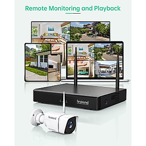 Wireless Security Camera System,Firstrend 5MP Security System Wireless with 4 CCTV Cameras Ultra HD Two Way Audio 8CH DVR 2TB Hard Drive Night Vision Motion Alarm APP for Home Indoor Outdoor