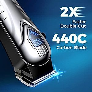 Hair Clippers for Men, 5 Hours Cordless Hair Cutting Kit with 10 Combs, LED Display, Low Noise Professional Beard Trimmer Barber Clippers Hair Cutting Kit with Scissors,Cape, Gifts for Men Family