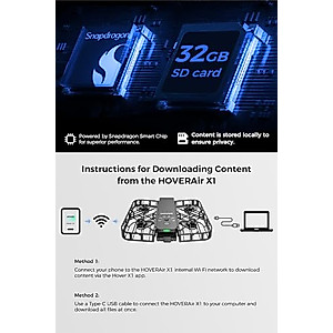 HOVERAir X1 Drone with Camera, Self-Flying Camera Drone with Follow Me Mode, Foldable Mini Drone with HDR Video Capture, Palm Takeoff, Intelligent Flight Paths, Hands-Free Control Black (Combo)