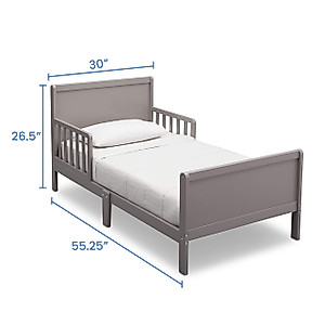 Delta Children Fancy Toddler Bed, Grey Twinkle Galaxy Dual Sided Recycled Fiber Core Crib and Toddler Mattress (Bundle)