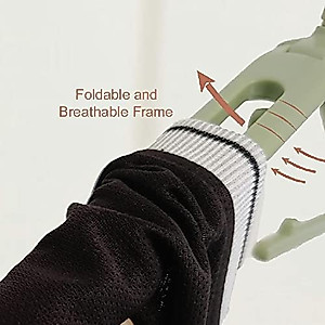 Fineget Foldable Coat Hangers with Clips Portable Travel Shorts Socks Clothes Hangers for Closet Shoes Collapsible Plastic Heavy Duty No Slip Hangers Quick Drying Green 4 PCS + 8 Clips