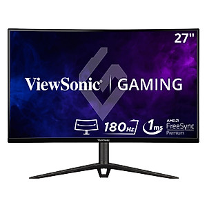 ViewSonic VX2718-2KPC-MHD 27 Inch WQHD 1440p 165Hz 1ms Curved Gaming Monitor with Adaptive-Sync Eye Care HDMI and Display Port (Renewed)