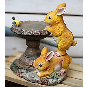 SDBRKYH Rabbit Model Decoration, Animal Solar Light Creative Garden Outdoor Night Light Resin Painted Craft Garden Landscaping Home Decoration