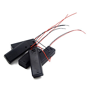 LampVPath (Pack of 5 Single AA Battery Holder with Switch and Cover, 1 AA Battery Holder with Cover and Switch, AA Battery Holder with Leads Wires