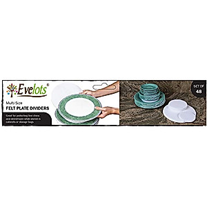 Evelots 48 Piece Set Plate Separators-Soft Felt-3 Sizes-Fine China/Dish Protectors
