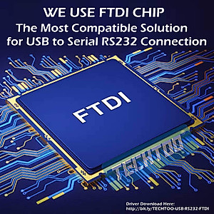 TECHTOO 4 Port Professional FTDI CHIP USB to Serial RS232 DB9 Adapter Converter Serial Cable 9-Pin Male to Male with Thumbscrews (W/Thumbscrews, 4 RS232 Port)