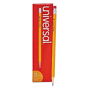 Universal 55400 Woodcase Pencil, HB #2, Yellow Barrel, Dozen