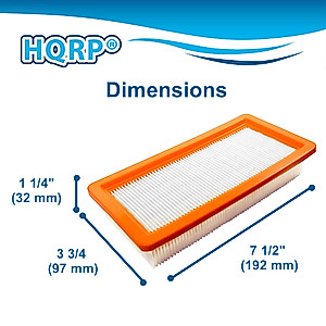 HQRP Motor Protection Filter compatible with Karcher 6.414-631.0 fits DS 5500, DS 5600, DS 6, DS 6.000, DS 5.800 Vacuum Cleaners