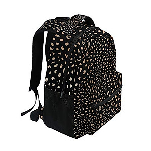 ALAZA Realistic Leopard Print Animal Skin Large Backpack Personalized Laptop iPad Tablet Travel School Bag with Multiple Pockets