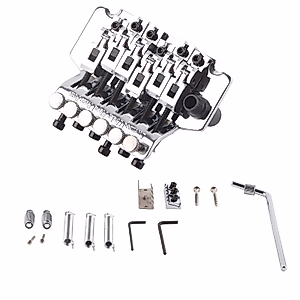 Double Rocking Tremolo Bridge System,Electric Guitar Spring Stabilizer Device Double Vibrato System Compatible with ST Style Electric Guitar(silver)