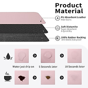 HotLive Coffee Mat - Coffee Bar Mat for Countertops | Coffee Bar Accessories Fit Under Coffee Maker Espresso Machine | Absorbent Hide Stain Rubber Backed Dish Drying Mat for Kitchen Counter