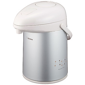 Zojirushi AB-RB22-HM Glass Thermos Air Pot, Tabletop, Heat Retention, 0.6 gal (2.2 L), Metallic Gray