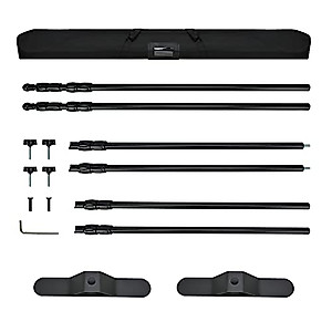 Yohenkta Backdrop Banner Stand, 8ft Adjustable Photo Studio Backdrop Stand Kit with Carrying Bag for Trade Show, Photography, Wall Exhibitor Background, Party, Wedding