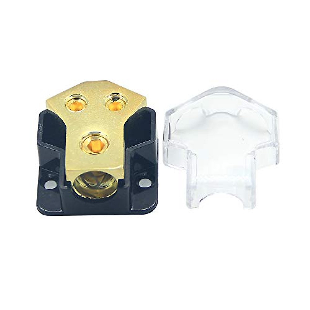 ZOOKOTO 0/2/4 Gauge in 4/8/10 Gauge Out Amp Power Distribution Block Car Audio Splitter 2 Way Outputs Power Distributor Block Fuse Holder