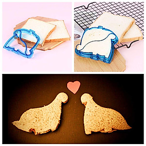 10 Pcs Cookie Cutter Set for Kids and Parents, Sandwich and Bread Crust Cutters of Various Kinds- Butterfly, Dinosaur, Elephants, Dog, Car, Dolphin, Square, Heart, Star in 10 Cute Shapes