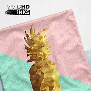 iiRov Summer Design Ink-Fuzed Decorative Throw Pillow - Geometric Summer Pineapple v1