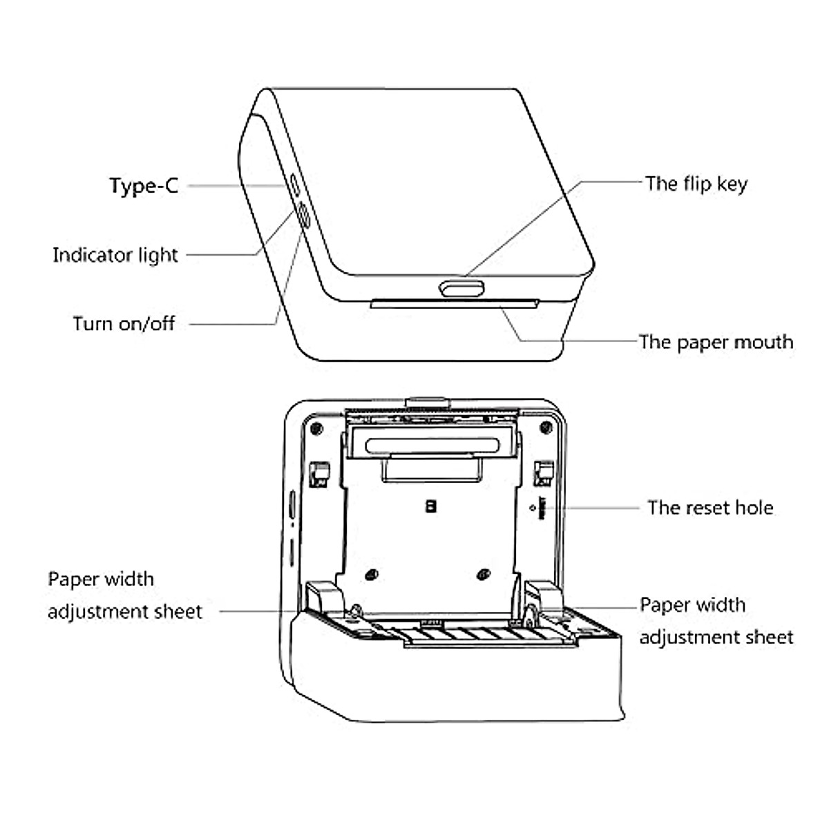 N/A 200DPI USB Portable Label Printer Maker Machine Handheld BT Sticker Label Printer