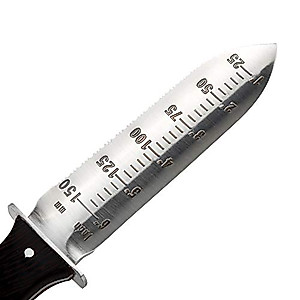 GARTOL Hori Hori Gardening Knife Tools - Weeding & Digging Knife, with 7.1inch Double Sharp Edge Japanese Blade and Full Tang Handle, Cowhide Protective Sheath, Sharpening Whetstone