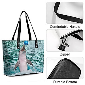 Womens Handbag Dolphin Leather Tote Bag Top Handle Satchel Bags For Lady