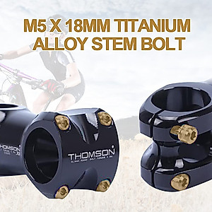 VGEBY Titanium Alloy Hex Tapered Bike Bolt, 6Pcs Stainless Steel Bike Parts Bike Stem Bolt with Washer Screw Bike Stem Bolts Titanium Bolts BMX Accessories (Golden)