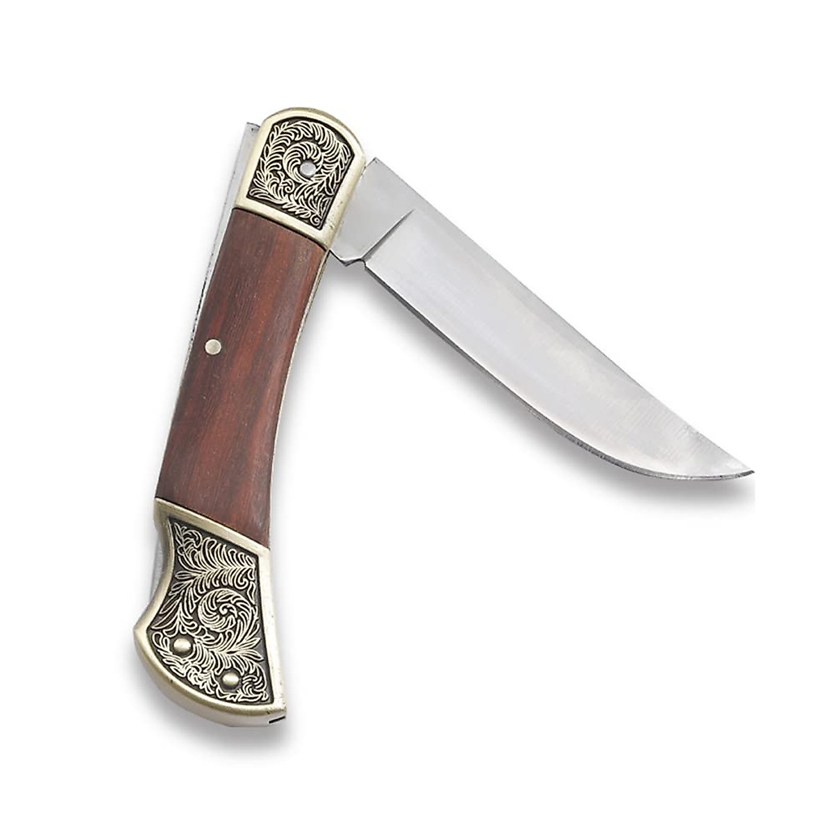 FU-GLBY Embossing Bolster Pocket Folding knife Wood handle EDC Knives Tools (red)