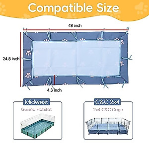 CHEGRON Guinea Pig Cage Liner Waterproof Oxford Bottom Pet Bedding for Rabbit Chinchilla Hedgehog Ferret Small Animals Cage C&C Playpen Accessories, 48x24 inch Grey