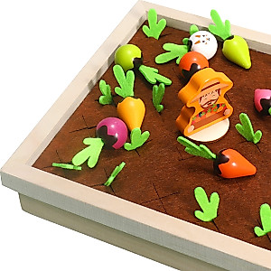 CAPT.GOOSE Vegetable Memory Game – Fun and Interactive Kids Wooden Toys-Learning Toys for 3 Year Olds – Carrot Matching Game for Boys and Girls –Educational Montessori Kids Games