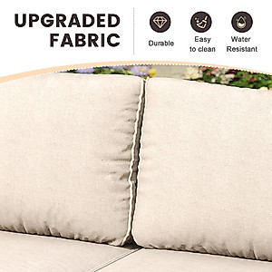 VICLLAX 2 Pieces Wicker Patio Furniture Set, Outdoor Conversation Set of 2 Armless Sofas with Cushion for Garden, Poolside, Backyard, Grey PE Rattan