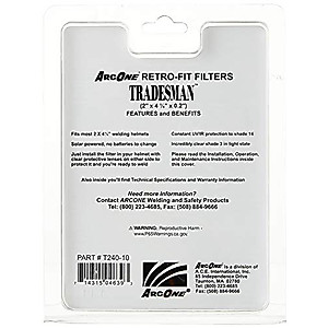 ArcOne T240-10 Tradesman Horizontal Auto-Darkening Filter for Welding Helmets, 2 x 4.25 x 0.2"