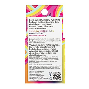 Pacifica Beauty, Vegan Lip Balm Trio, Variety Pack, Coconut, Watermelon, Vanilla, Dry Cracked Lips, Soft Lips, Lip Care, Vitamin E, Olive Oil, Clean, Vegan + Cruelty Free, 0.15 Ounce (Pack of 3)