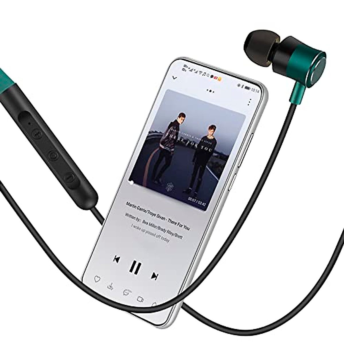 ZXQ-Q1s Neckband Bluetooth Earbuds,Wireless Neckband Headphone with Magnetic,Neck Bluetooth Earphone with Microphone,12 Hours Playtime,with USB-C Charging Port,Comfortable for Sport (Green)